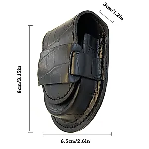 KAEVUD Pocket Watch Leather Case Slub Pattern Protector Holder Display Waist Bag Belt Timepiece Pouch Accessories 47 mm with Chain for Men