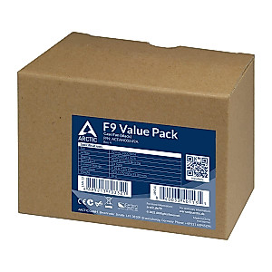 ARCTIC F9 (5 Pack) - 92 mm Standard Case Fan, Quiet Motor, Computer, Push- or Pull Configuration, Fan Speed: 1800 RPM - Black