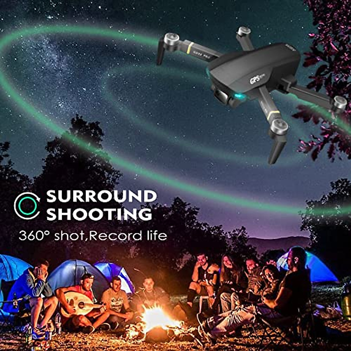 NEW Drone Pro Obstacle Avoidance GPS Drone with 4K EIS Camera for Adults Beginner Professional Foldable FPV RC Quadcopter with Brushless Motor, Auto Return Home, Selfie, Follow Me, Waypoints Fly , Circle Fly, Auto Hover, Headless Mode with Carrycase (GD93