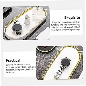 Cabilock Ceramic Tray Towel Storage Tray Jewelry Storage Plate Makeup Organizer Bathroom Storage Plate Vessel Sink Vanity Tabletop Storage Tray Coffee Table Ceramics Decorative Plates