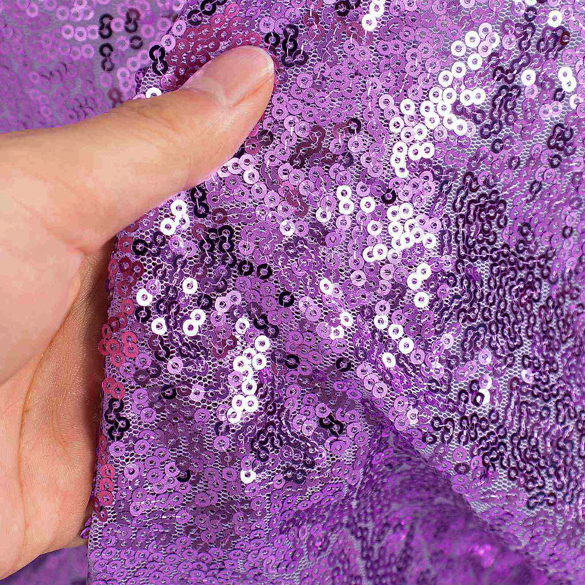 Partisout 3mm Sequin Fabric by The Yard Lavender Sequin Material Fabric Glitter Fabric Sparkly Fabric 3mm Fabric Polyester Fabric Out Door Sequin Fabric Perfet for DIY Party Wedding Holiday Christmas