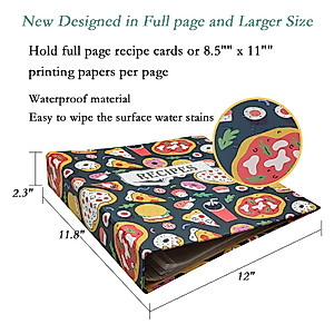 Full Page Recipe Binder 8.5" x 11", 3 Ring Recipe Book Organizer Kit with 30 Clear Protective Sleeves & 20 Full Page Recipe Cards & 10 Dividers - Kitchen Cookbook Kit (Blue)