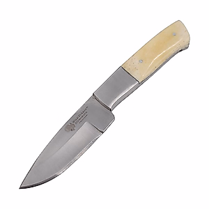 Wild Turkey Handmade Collection Full Tang Fixed Blade Real Bone Handle Skinner Knife wLeather Sheath.. (2035), Wood,Stainless Steel,Blue