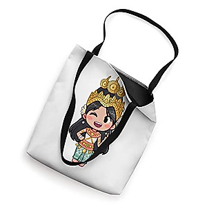 Cute Anime Cambodian Khmer Apsara with Peace and Love sign Tote Bag