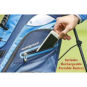 Izzo Golf Versa Ultra-Lite Stand Golf Bag With Exclusive Features, Light Blue/White