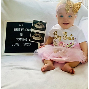 GRNSHTS Toddler Baby Kid Girls Big Sister Outfits Short Sleeve T-Shirt Top+Tutu Skirt with Headband Clothing Set (Pink, 2-3T)