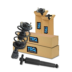 TRQ Front Complete Loaded Strut Spring Assembly & Rear Shock Absorber 4 Piece Kit Set for 2013-2017 Chevy Traverse / 2013-2017 Buick Enclave / 2013-2016 GMC Acadia