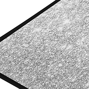 Gredecor Silver Glitter Kitchen Rug Anti Fatigue Kitchen Mats Non Skid Washable Floor Rugs Mat for Home Kitchen Office Laundry (39"x20")