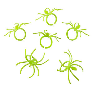 Crazy Night Halloween Spider Rings Plastic Cupcake Topper Halloween Party Favors -144 pcs (Multicolored)