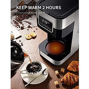 SHARDOR Coffee Maker, 10-Cup Programmable Drip Coffee Machine with Touch-Screen, Pause & Serve, Black & Stainless Steel