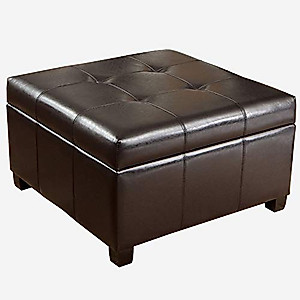 Christopher Knight Home Richmond Bonded Leather Storage Ottoman, Espresso