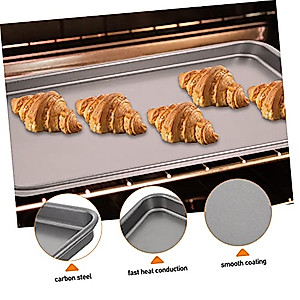 Pizza Oven Sheet Pizza Pan Pizza Baking Pan Bread Loaf Pans for Baking Cake Accessories Metal Baking Tray Baking Sheet Pan Loaf Baking Pan Rectangular Shaped Pizza Plate Dough Oven