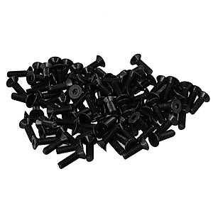 Mxfans 100pcs Black 10.9 Alloy Steel Flat Head Hex Screws M3 x 10mm