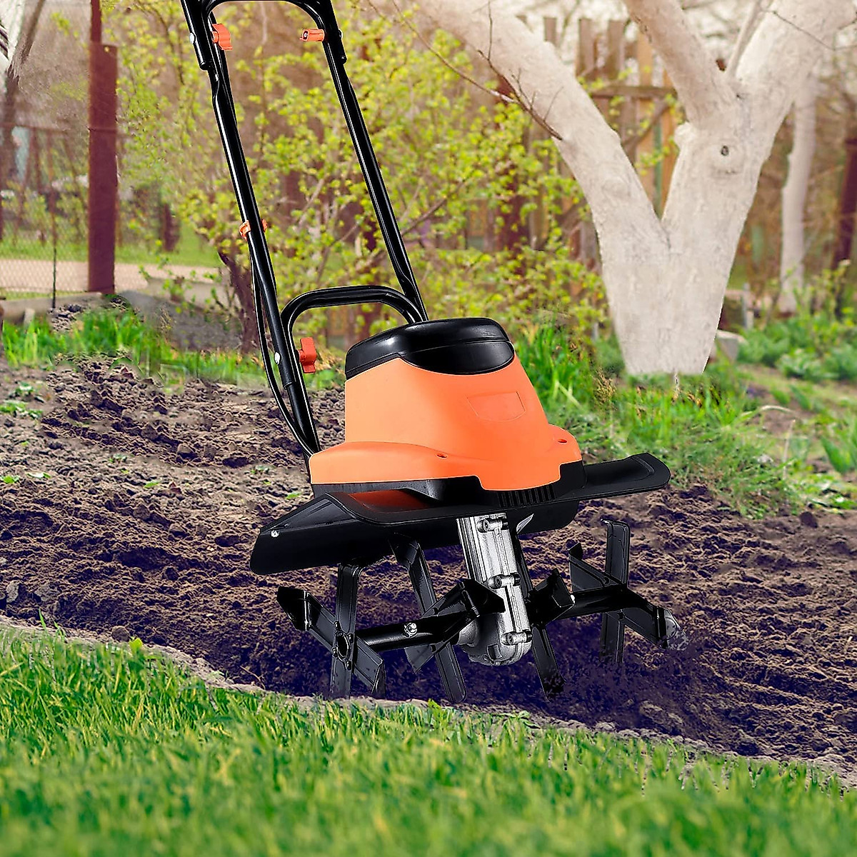 Kapoo Electric Tiller Cultivator 14 Inch 8.5 Amp, Black Orange, N1C-5JY-1000