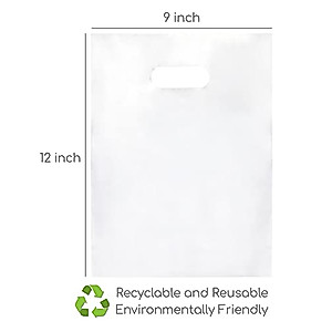 Choice Marts 100 Clear Plastic Bags With Handles 1.5Mil 9"x12" Merchandise Bags Thick Glossy Retail Bags and Shopping Bags For Small Business Boutique Bags and Clear Gift Bags With Handles