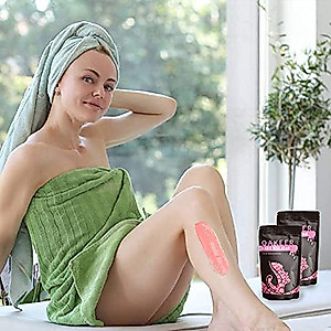 Oakeer 1.1 lb Hard Wax Beans Hair Removal Wax at Home Waxing Hair Removal Wax Beads 5 Bags(Rose）