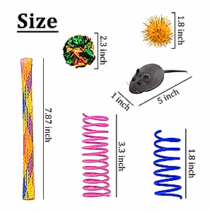 Andiker Cat Toys for Indoor Cats, 4 Big Cat Springs & 8 Small Springs Cat Interactive Toy for Swatting, Biting, Hunting Cat Creative Toy to Kill Time and Keep Fit Colorful Plastic Spring (26pc)