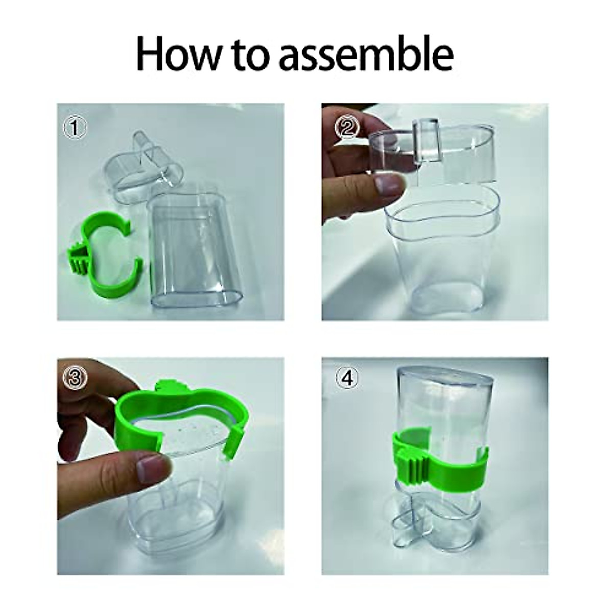 [2 Pack] Seneme Automatic Bird Water Dispenser for Cage, Birds Clear Dispenser Food Feeder, Bird Food Feeder for Cage with 1 Pcs Plastic Fruit Vegetable Feeder