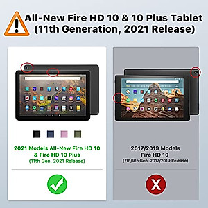 MoKo Case Fits All-New Kindle Fire HD 10 & 10 Plus Tablet (11th Generation, 2021 Release) 10.1" - Slim PU Leather Trifold Stand Cover Frosted Hard Back Shell with Auto Wake/Sleep, Indigo