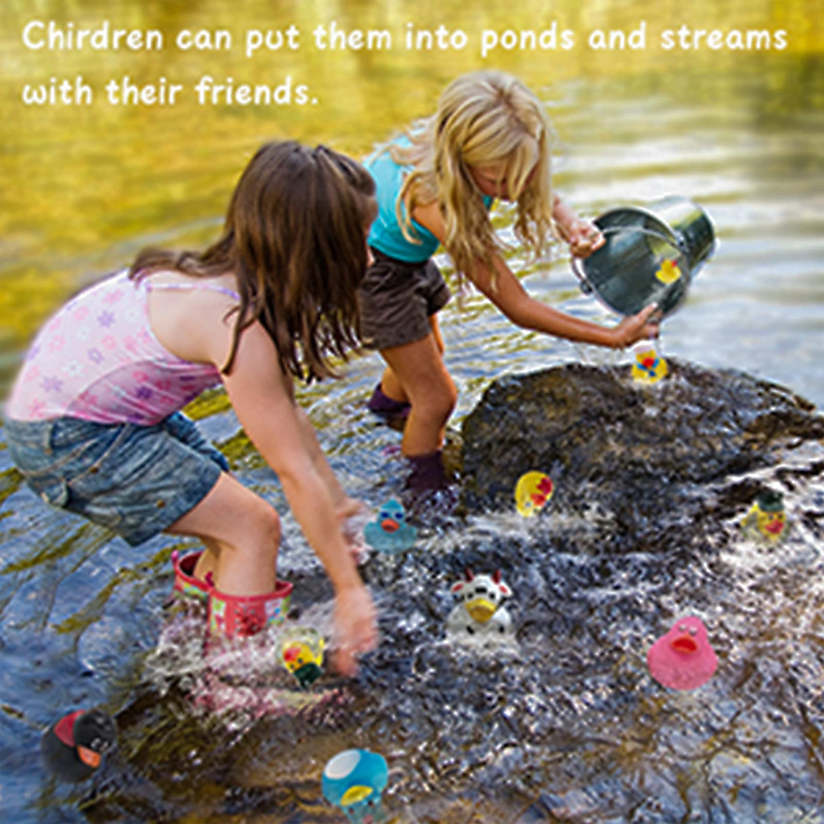 XY-WQ 50 Pack Rubber Duck for Jeeps Ducking - 2.3 Inch Bulk Floater Duck for Kids - Baby Bath Toy Assortment - Party Favors, Birthdays, Bath Time, and More (50 Varieties)