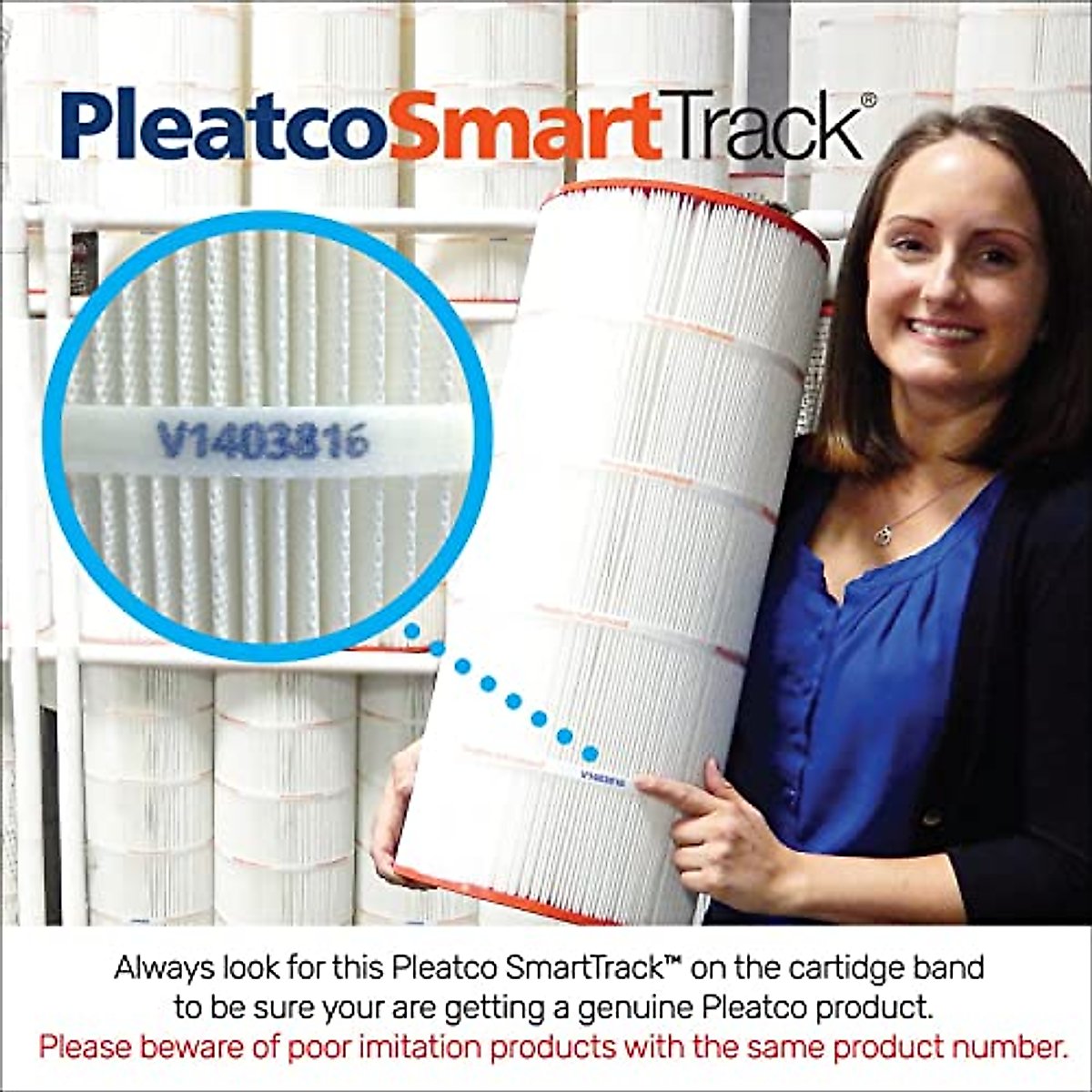Pleatco PSR100-EC Pool Filter Cartridge Replacement for Unicel: UHD-SR100, Filbur: FC-2550, OEM Part Numbers: WC108-58S2X, White