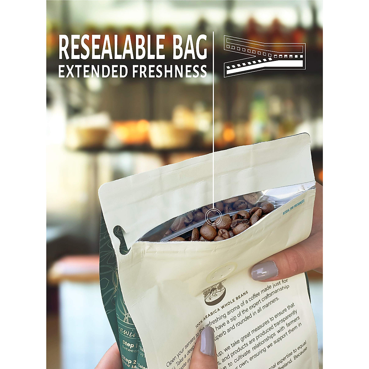 32 Ounce (2 LB) NON-GMO Single Origin Dark Roast Brazil Coffee, Low Acidity all Natural, Single Origin Whole Bean Coffee Notes: Rich Dark Caramel, Milk Chocolate and Sweet Toffee - CoffeaFarms by Coffeeland