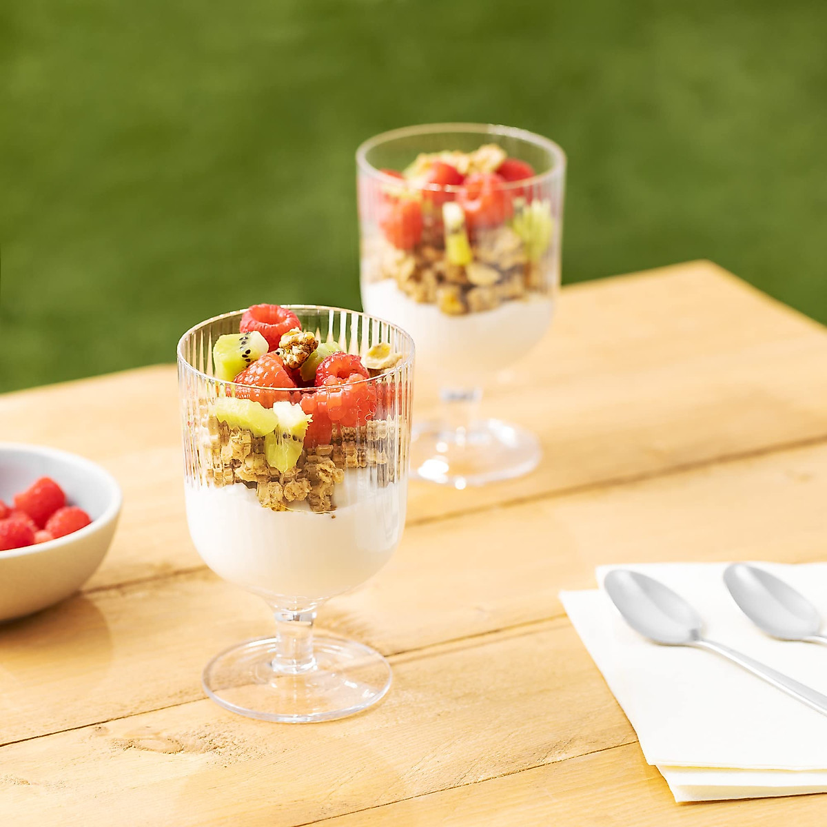 Navaris Snifter Glasses (Set of 4) - 10 oz Glass Snifters for Whiskey, Wine, Brandy, Drinks, Desserts - Decorative Fluted Glassware - Dishwasher-Safe