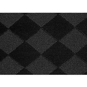 Garland Rug Diamond Solid Black 3' x 8' Soft, Non Slip Area Rug- Ideal for Living Rooms & Hallways, Stylish & Durable for High-Traffic Areas