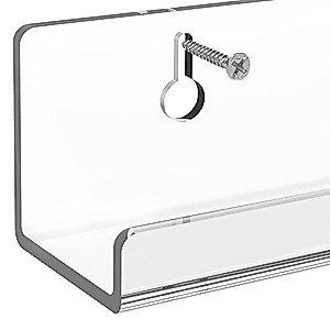 ULENDIS 12 Pack Vinyl Record Shelf Wall Mount, Clear Acrylic Album Record Holder for Display Daily Listening, Floating Shelves with Installation Hardware and Tools