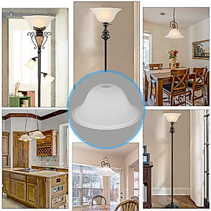 Giluta Small Floor Lamp Glass Shade Replacement Globe -Fitting Opening 1.625" Modern Frosted Style Light Fixture Shade, Height: 4.13 inches, Width: 9.45 inches. Lipless