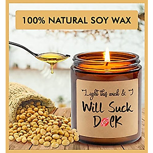 JenaGifts Light This Wick and I Will Suck Dick Candles Valentines Gift for Him Lavender Scented Candles Soy Candles 8oz