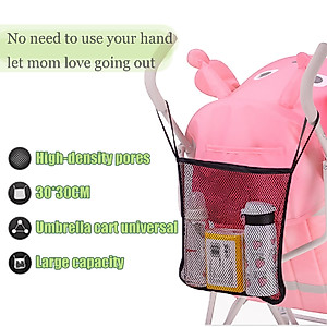 Alovexiong 2 Pack Portable Universal Multi Function Baby Stroller Hanging Bag, Accessory Mesh Organizer Net Bag, Food Storage Container Bag,Stroller Hanging Storage Net Bag,Toy Storage