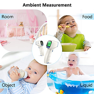 Jumper Medical Forehead Thermometer, Non Contact Thermometer for Forehead and Object Surface Measurement with Instant Reading and Fever Warning for Kids and Adults (Sky Blue)