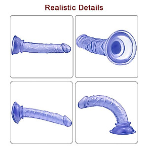 5.7 inches Hidden Packing Silicone Suction Cup Realistic Classic Dick Wand with Strong Suction Cups for Men and Women or Men's and Women's Games-F80