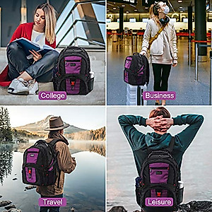 ANKUER Large Backpack, 50L Travel Backpack for Men Women, 17 in Laptop Backpacks for Travel, Anti Theft TSA Travel Bag with USB Charging Port, Business Computer Bag (Purple)