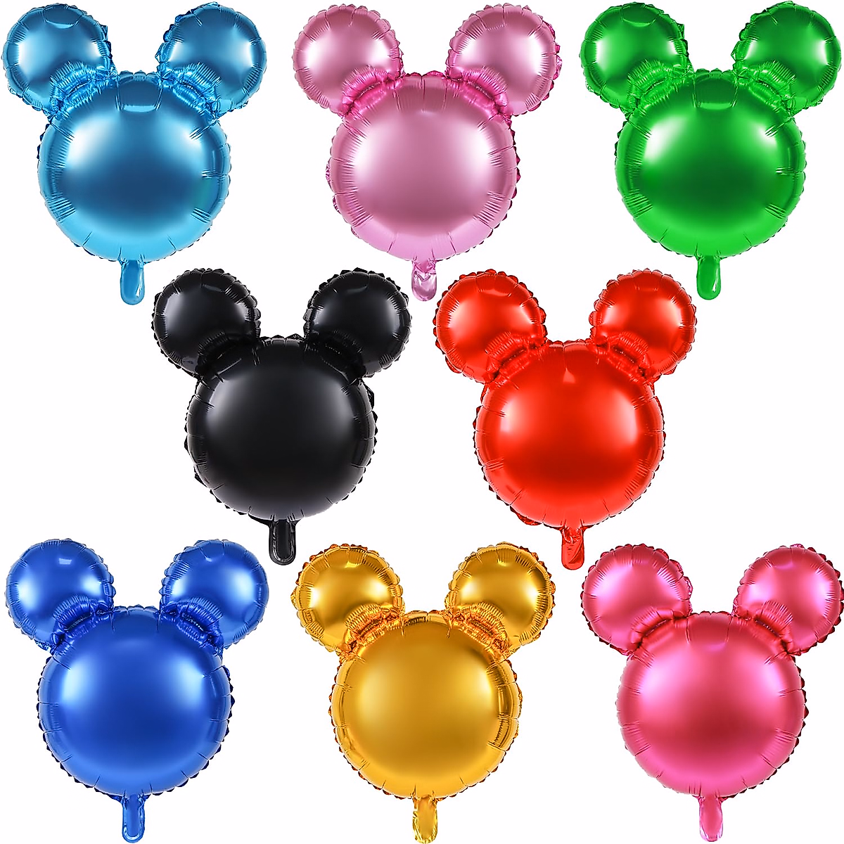 8 Pcs Mouse Head Balloons, CCOZN 24'' Jumbo Mouse Mylar Balloon Cannot Float Mouse Head Aluminum Foil Balloons for Birthday Party Decorations Baby Shower Supplies
