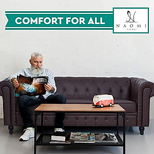 Naomi Home Emery Sofa Espresso/Air Leather