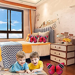 CHELEI2019 15.7" Butterfly Pillow Pink Butterfly Stuffed Animal Plush Toy Decor Gift for Kids