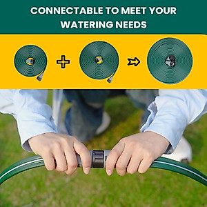 DXront Sprinkler Soaker Hose 50ft for Garden Lawn, Watering Hose with Holes, High-Efficiency Water-Saving Garden Irrigation System, Drip Hose Sprinkler