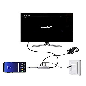 XUNMAIFHB Portable Docking Station,Type-c to HDMI Four-in-one Expansion Dock USB c hub HD Video HDMI USB-C to HDMI+Type-C+USB3.0+USB2.0 Fast Transmission