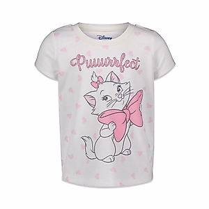 Disney The Aristocats Marie Little Girls 3 Pack Pullover T-Shirts White/Pink/Gray 7-8