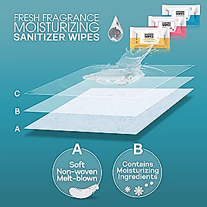 Dr. YERMA Hand Wipes with Aloe Vera & Extra Moisturizers, 80 Packs of 20 (1600 wipes), Travel Size, Vegan Cool Scented, 80 Packs