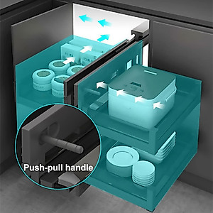 FYFUSATC Kitchen Blind Corner Pull Out Shelf Stainless Steel Bottom Plate Spice Rack Heavy Duty Cabinet Pull Out Storage Organizer Cans, Jars, Canisters, Pots, Pans, for Cabinet of ≥ 15 Inch Opening