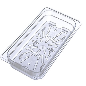 Carlisle FoodService Products 3067007-E Plastic Drain Shelf for 1/3 Size Food Pan, Clear, 0.6 Inches