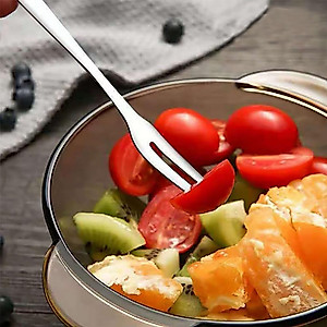 Stainless Steel Forks Set, Forks for Oyster and Shellfish, Appetizers Tasting Forks, Cocktail Salad Dessert Fruit Forks for Birthday Wedding Party Travel (6 Pcs)