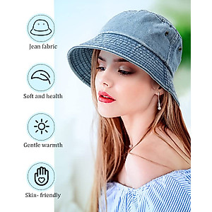 Geyoga 8 Pack Cotton Bucket Hat Foldable Packable Fishing Hat Beach Cap for Kids Teen Girls Women Men (Elegant Colors)