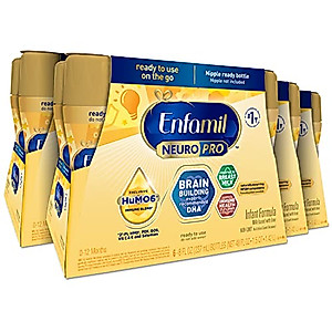 Enfamil NeuroPro Ready to Feed Baby Formula, Ready to Use, Brain and Immune Support with DHA, Iron and Prebiotics, Non-GMO, 8 Fl Oz, 4 Count (Pack of 6), Total 24 bottles