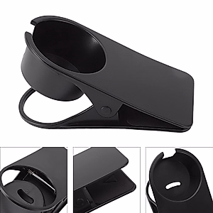 Drinking Cup Holder Clip Table Edge Clamp Cup Holder Place Water Glass Coffee Mug Beverage Cell Phone for Home Office (Black)