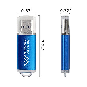 XINWAY 32GB USB 2.0 Flash Drives Thumb Drives Memory Stick Jump Drive Zip Drive, 2 Pack Mixed Colors: Black Blue