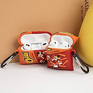 JoySolar for Airpod 1&2 Case, Cute Cartoon 3D Soft Silicone Air Pods Funny Cover, Kawaii Fun Cool Keychain Design Shell, Food Fashion Stylish Girls Kids Teens Women Cases for Airpods (Cheto Chip)
